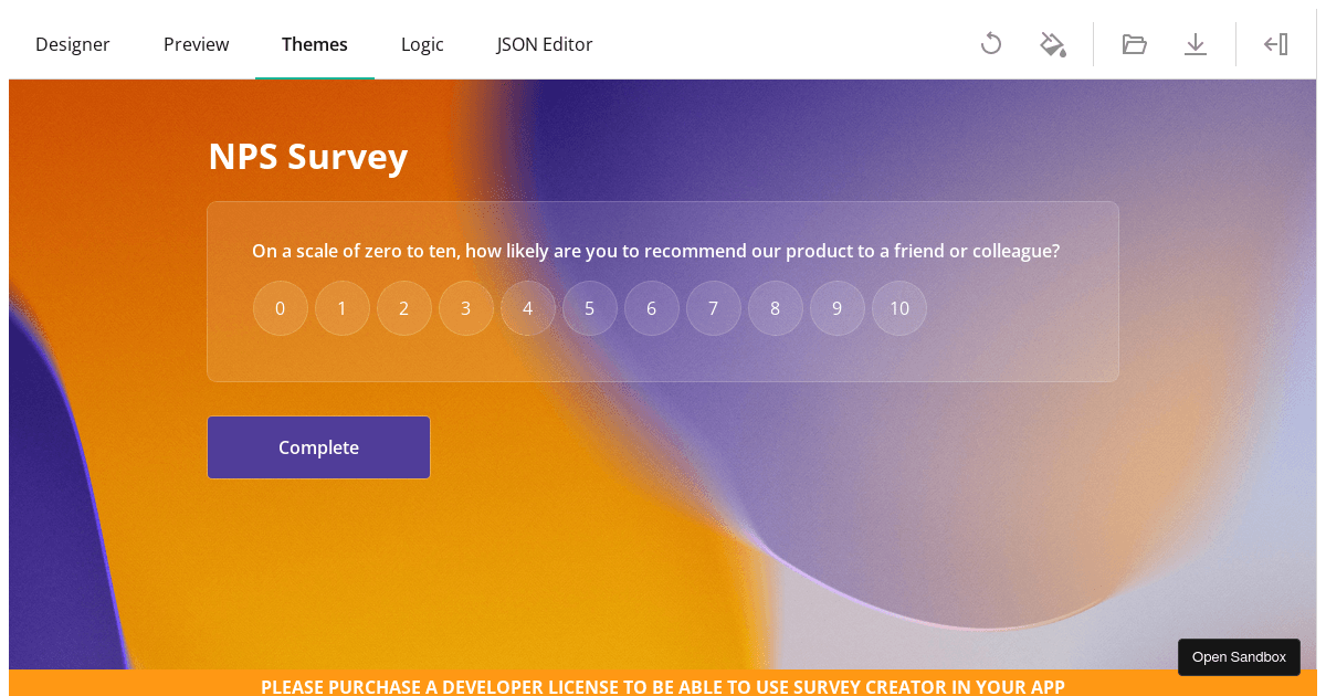 surveyjs-creator-vue - Codesandbox