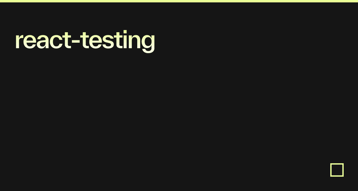 react-testing - Codesandbox