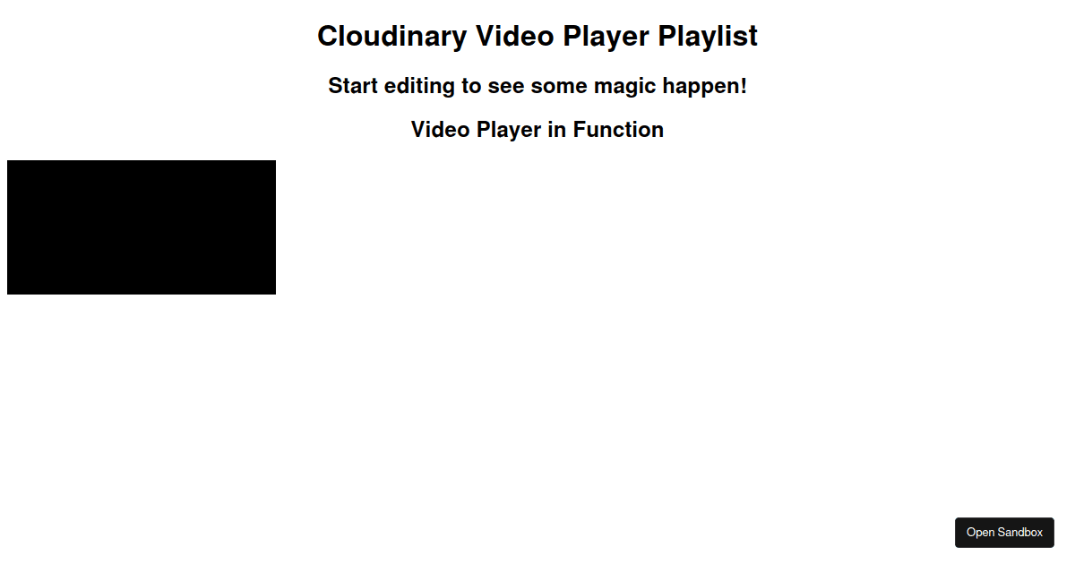 Cloudinary video Player Playlist - Codesandbox