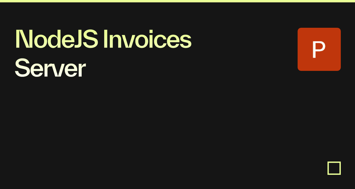 Nodejs Invoices Server Codesandbox