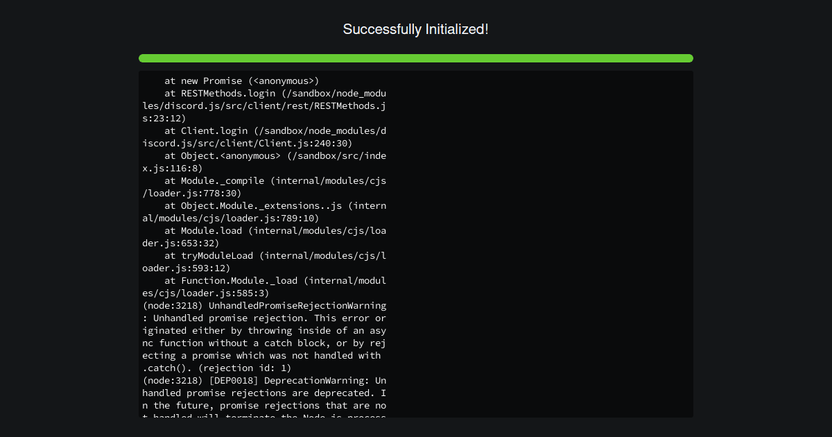Api Bot Discord Codesandbox