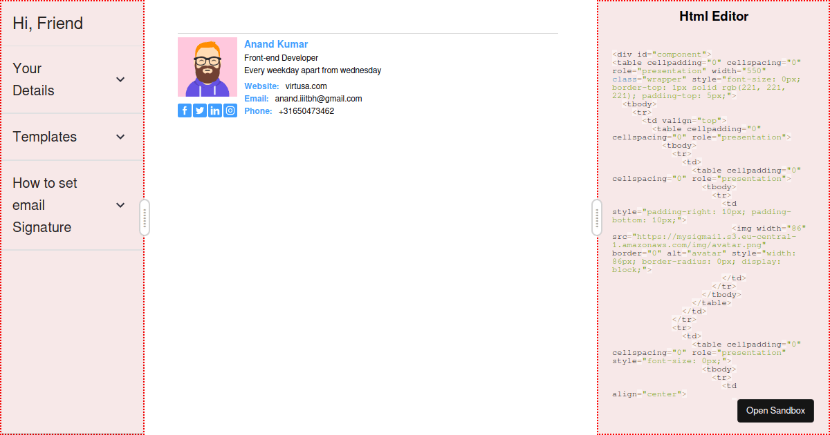 Email_Signature_Generator - Codesandbox