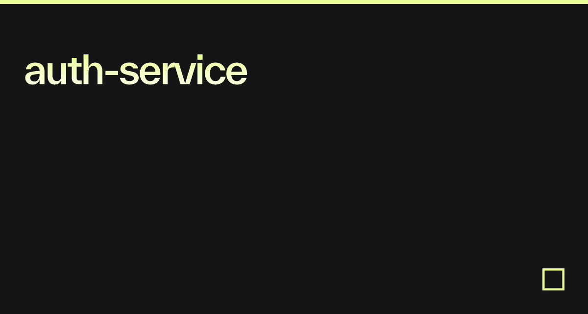 auth-service - Codesandbox