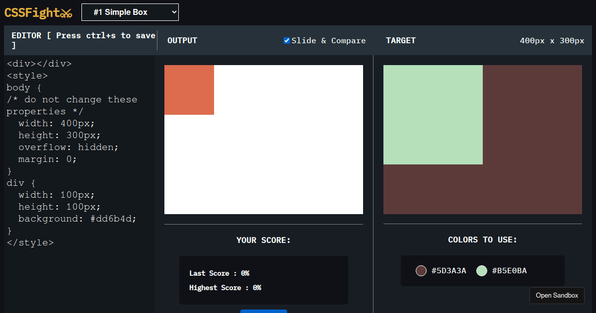 css-fight (forked) - Codesandbox