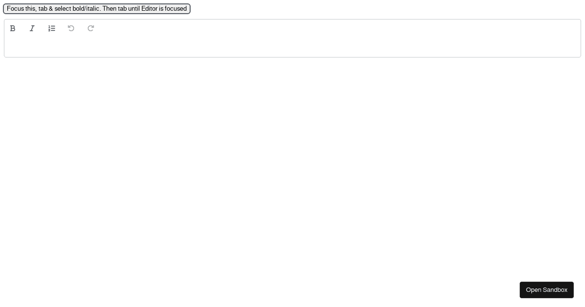 Rich Text Editor Codesandbox
