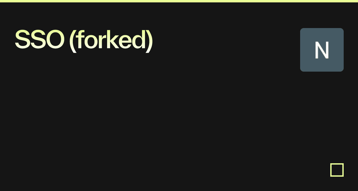 SSO (forked) - Codesandbox