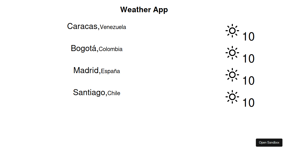 React Js Redux Es6 Weather App Codesandbox
