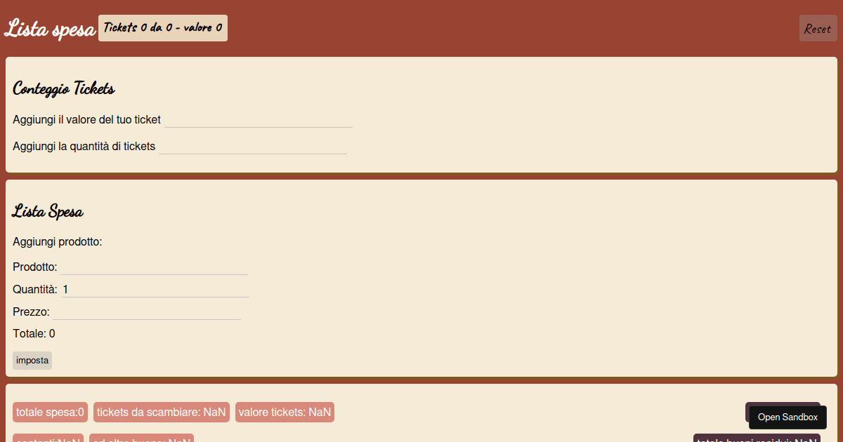 lista-spesa - Codesandbox