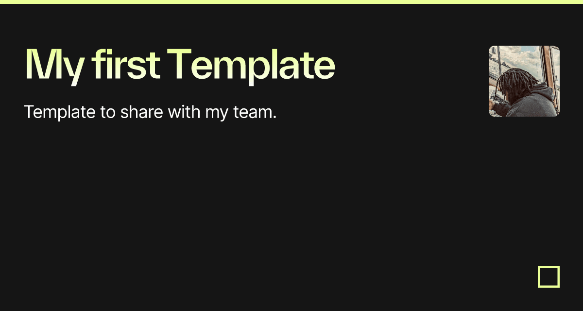 My first Template - Codesandbox