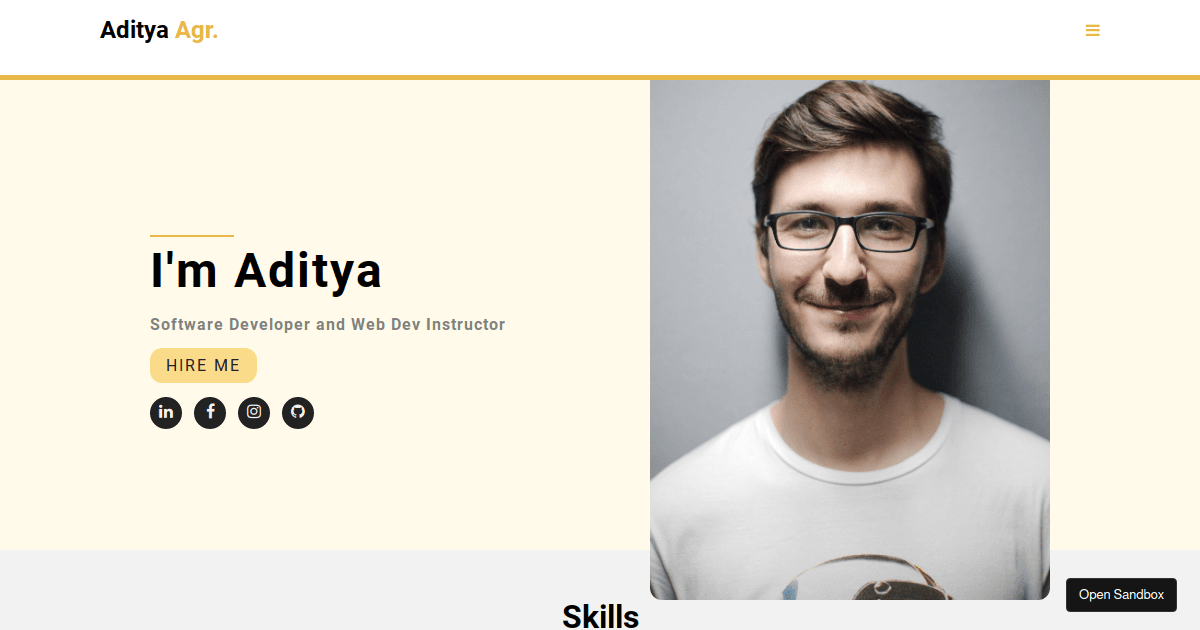 Portfolio-Project - Codesandbox