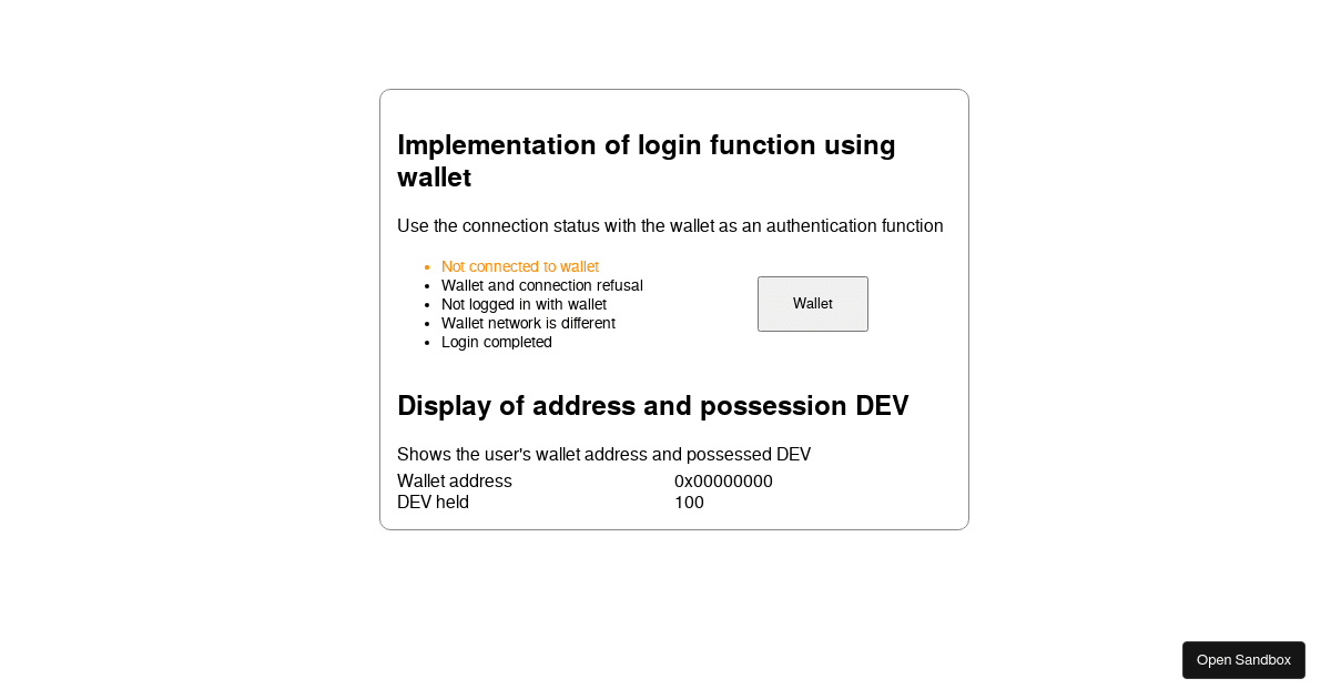 login-with-wallet - Codesandbox