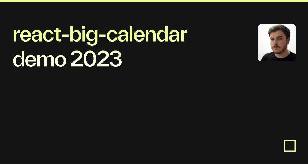 react-big-calendar demo 2023 - Codesandbox