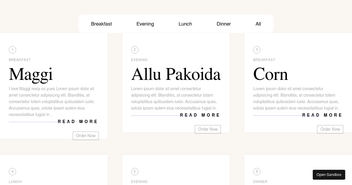 restaurant - Codesandbox