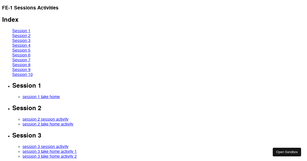 FE - 1 Sessions - Codesandbox