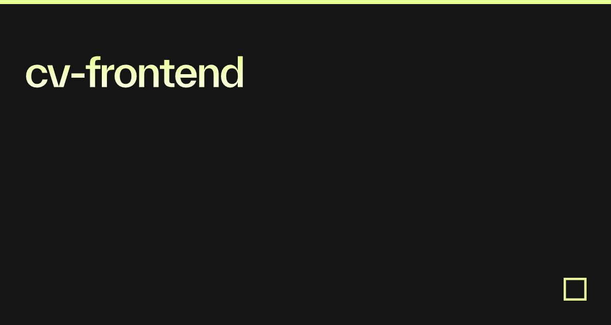 cv-frontend - Codesandbox