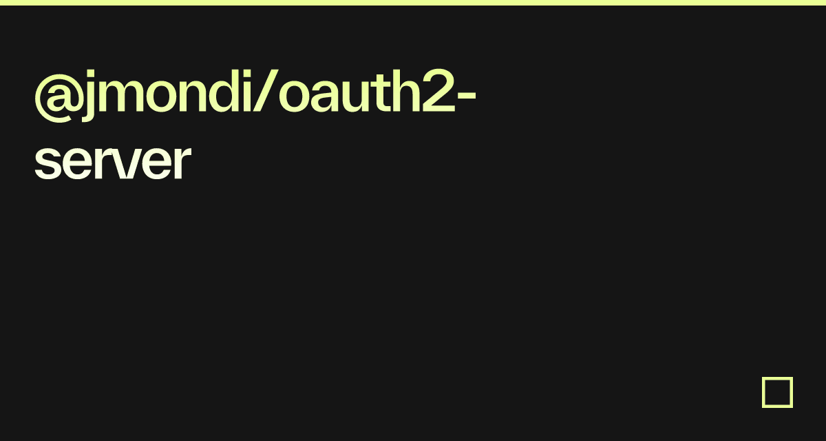 @jmondi/oauth2-server - Codesandbox @jmondi/oauth2-server - Codesandbox