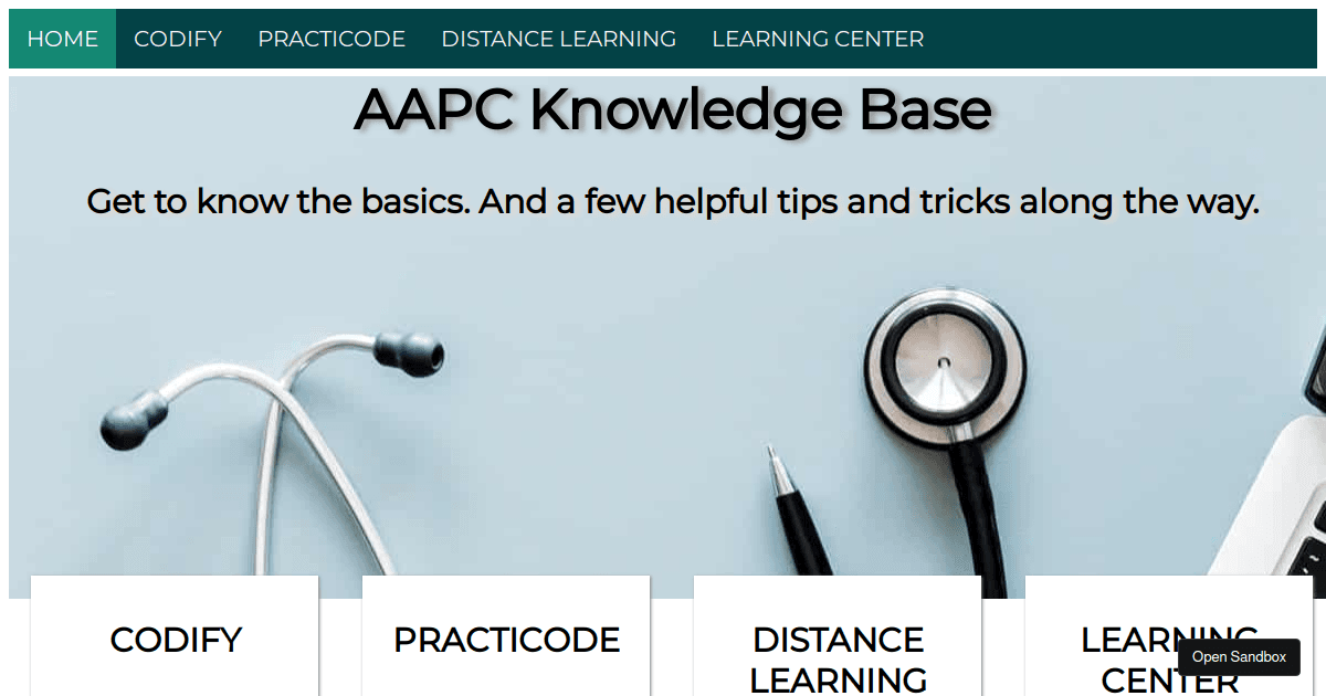 AAPC Knowledge Base - Codesandbox