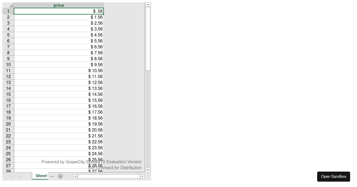 SpreadJS 템플릿 - vue - Codesandbox