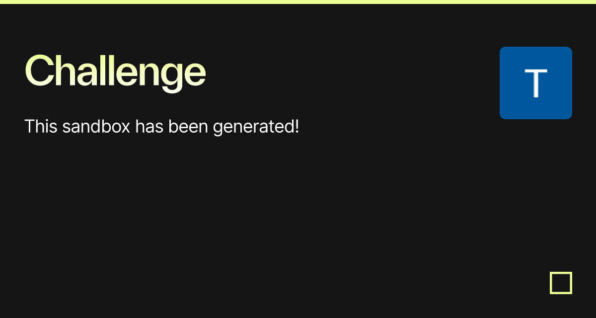 Challenge - Codesandbox