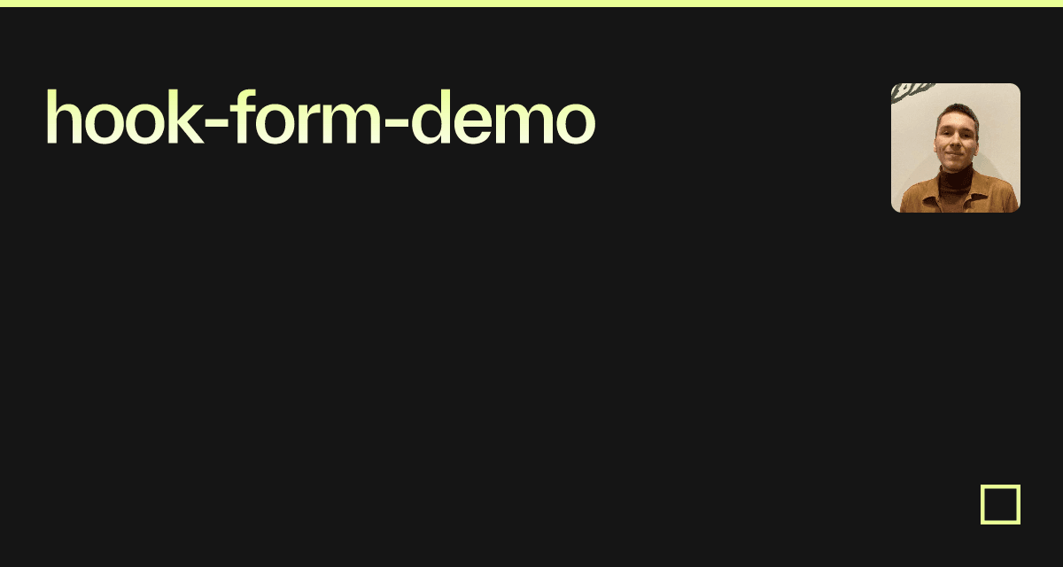 hook-form-demo - Codesandbox