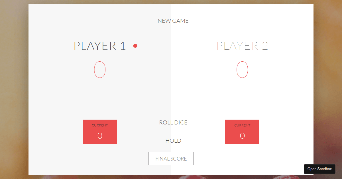 Project: Pig Game - Codesandbox