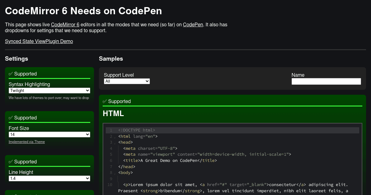 codemirror-6-needs - Codesandbox