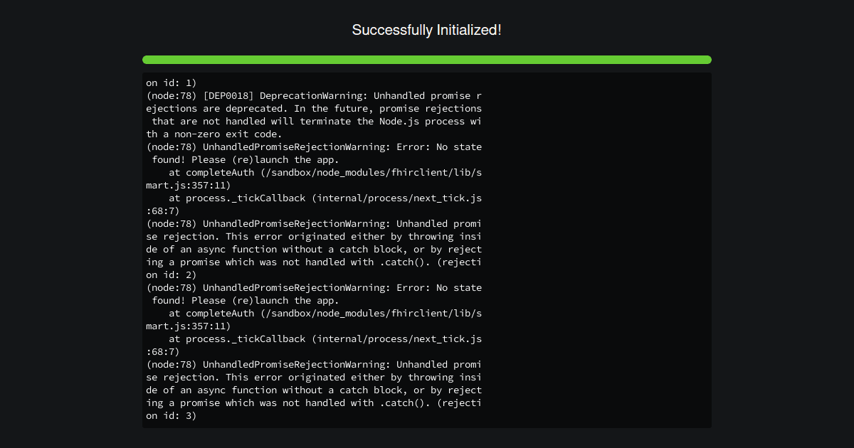 FHIR Client - Express and Fhir.js - Codesandbox