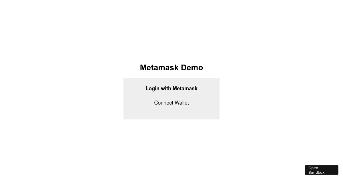 Login Swap - Metamask - Codesandbox