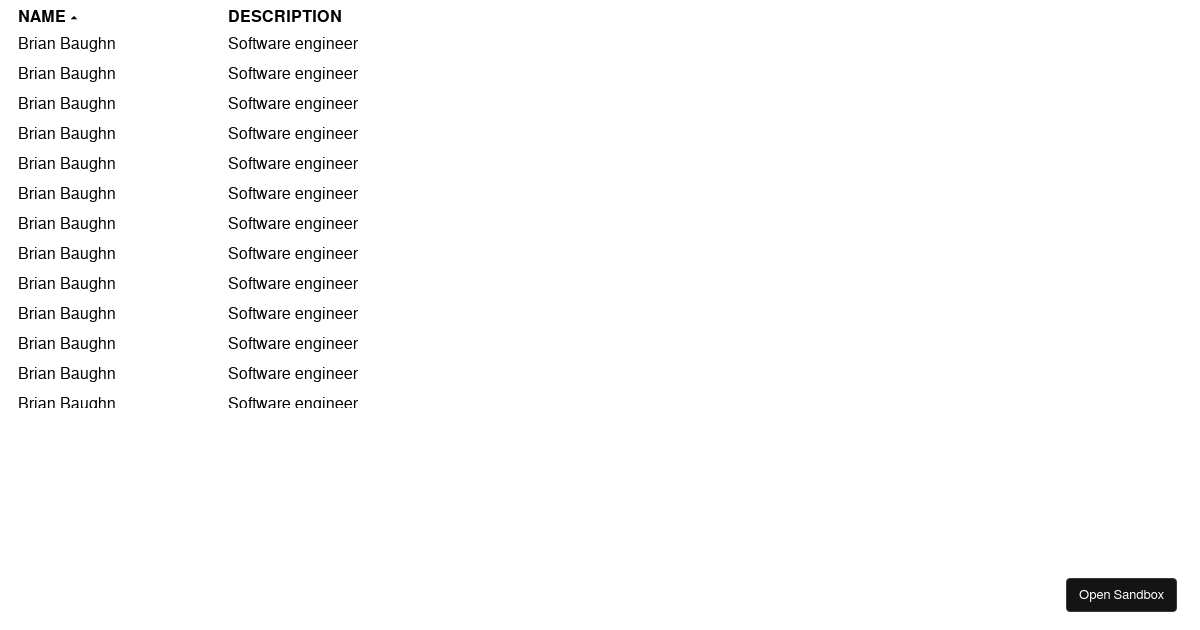 react-virtualized Table (forked) - Codesandbox react-virtualized Table (forked) - Codesandbox