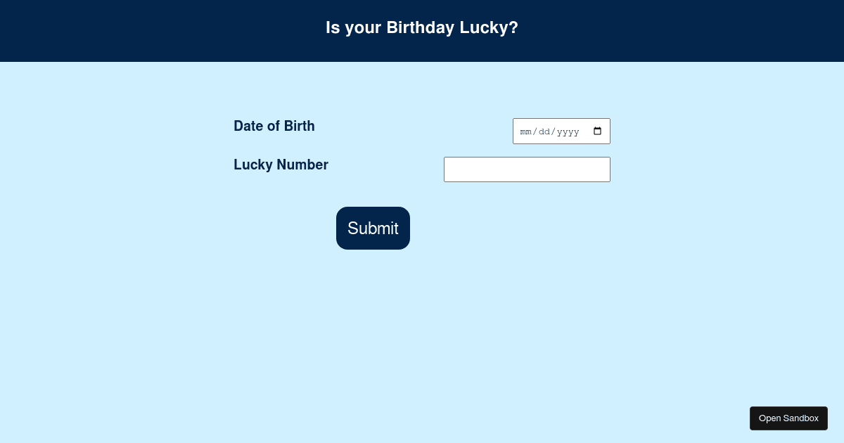 lucky-birthday - Codesandbox