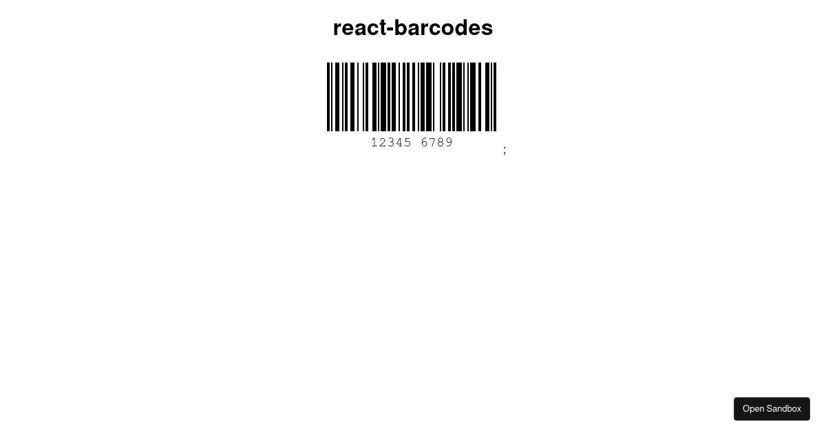 react-barcodes (forked) - Codesandbox