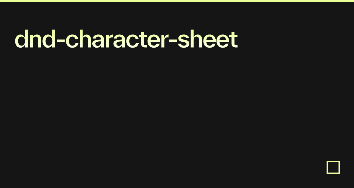 dnd-character-sheet - Codesandbox