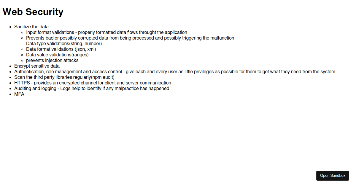 web-security - Codesandbox