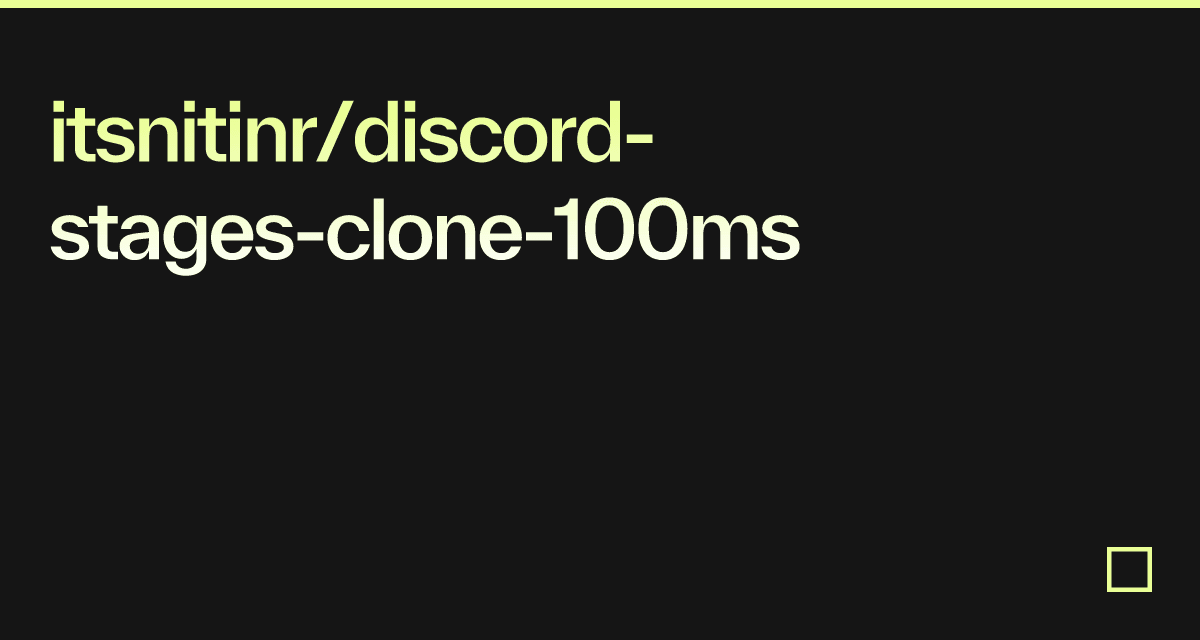itsnitinr/discord-stages-clone-100ms - Codesandbox