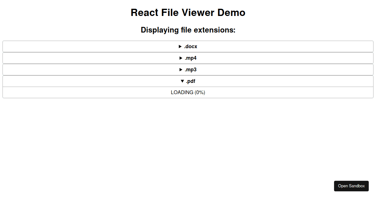 React File Viewer Example: docx, pdf, mp4 (forked) - Codesandbox