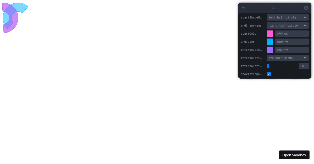 svg interpolation (forked) - Codesandbox