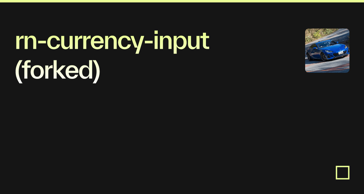 rn-currency-input (forked) - Codesandbox