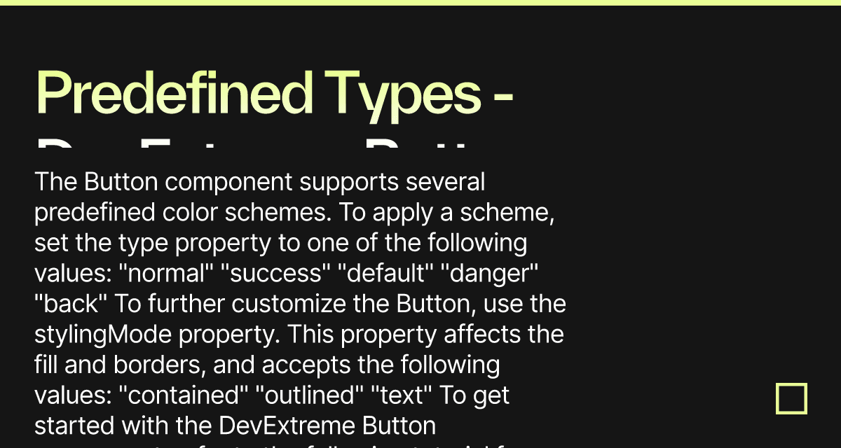 Predefined Types - DevExtreme Button - Codesandbox