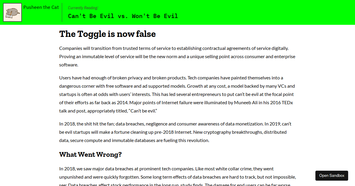 Author Bio - Top Bar - Codesandbox