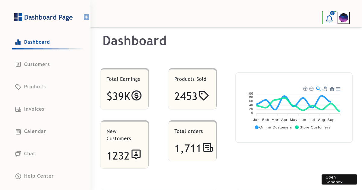 dashboard-design - Codesandbox