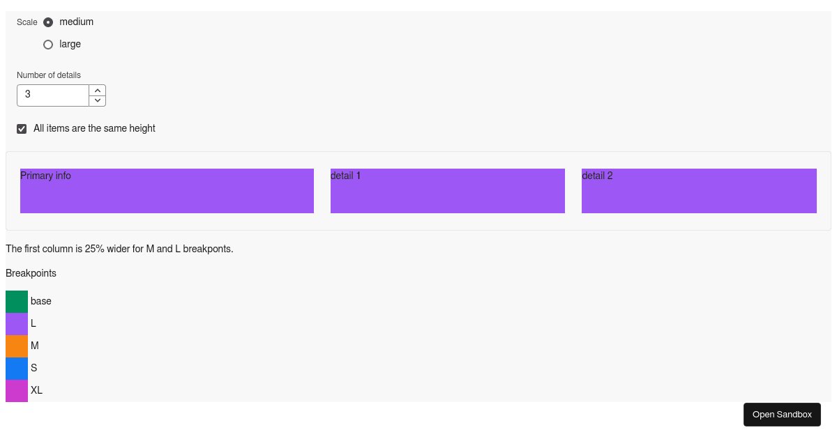 DetailView container - Codesandbox