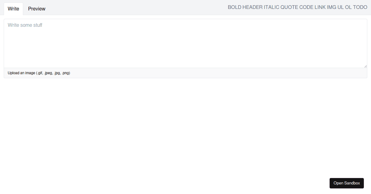 Github Markdown Editor Codesandbox