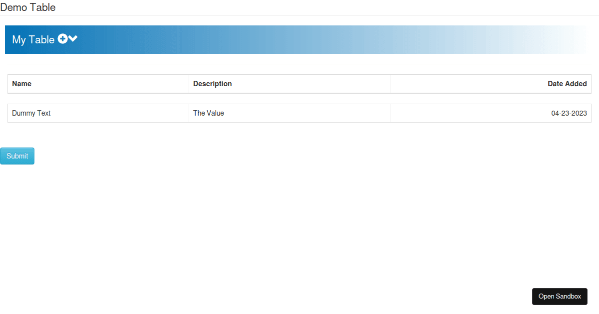 react-jsonschema-extras-table - Codesandbox