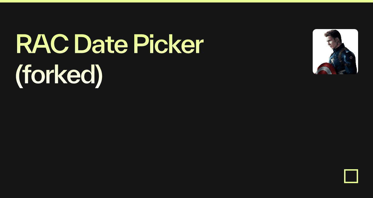 RAC Date Picker (forked) - Codesandbox