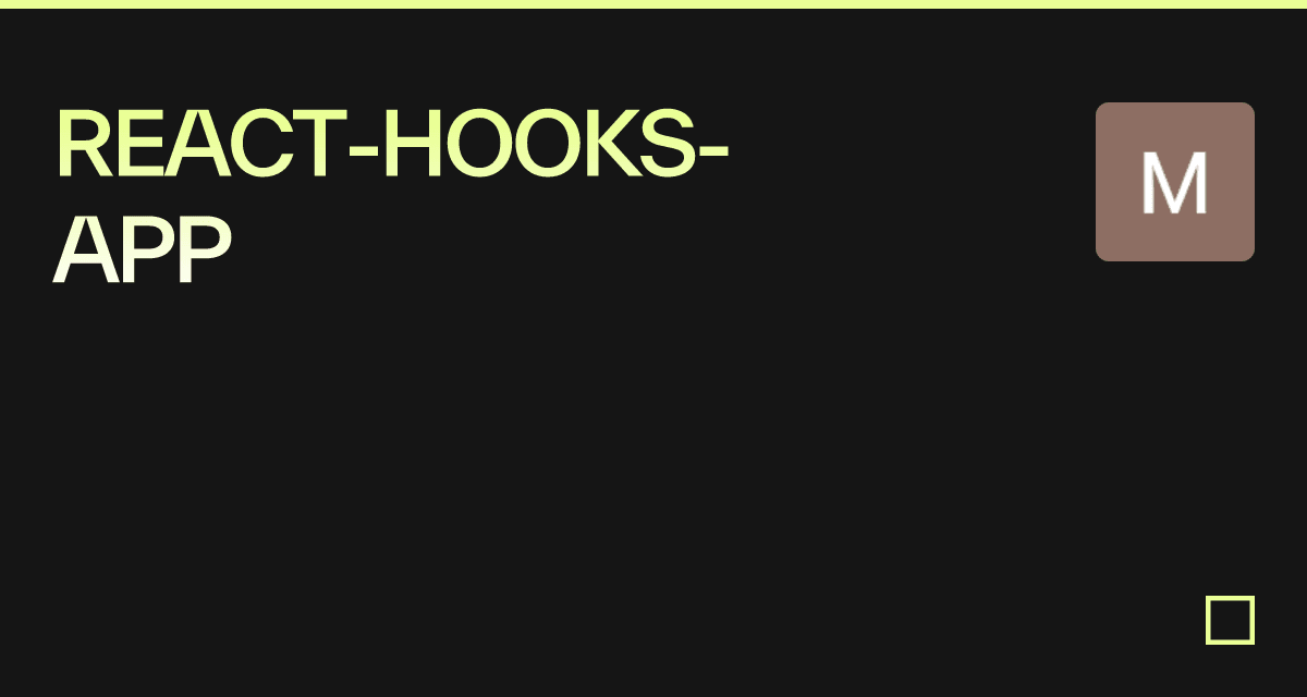 React Hooks App Codesandbox