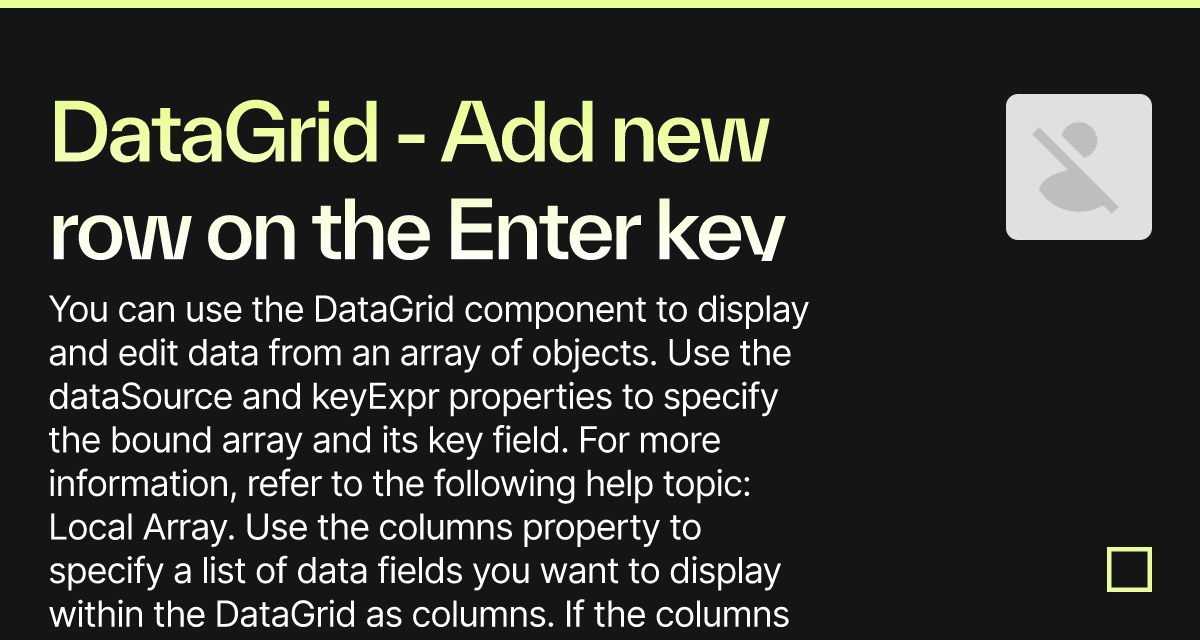 DataGrid - Add new row on the Enter key click (forked) - Codesandbox
