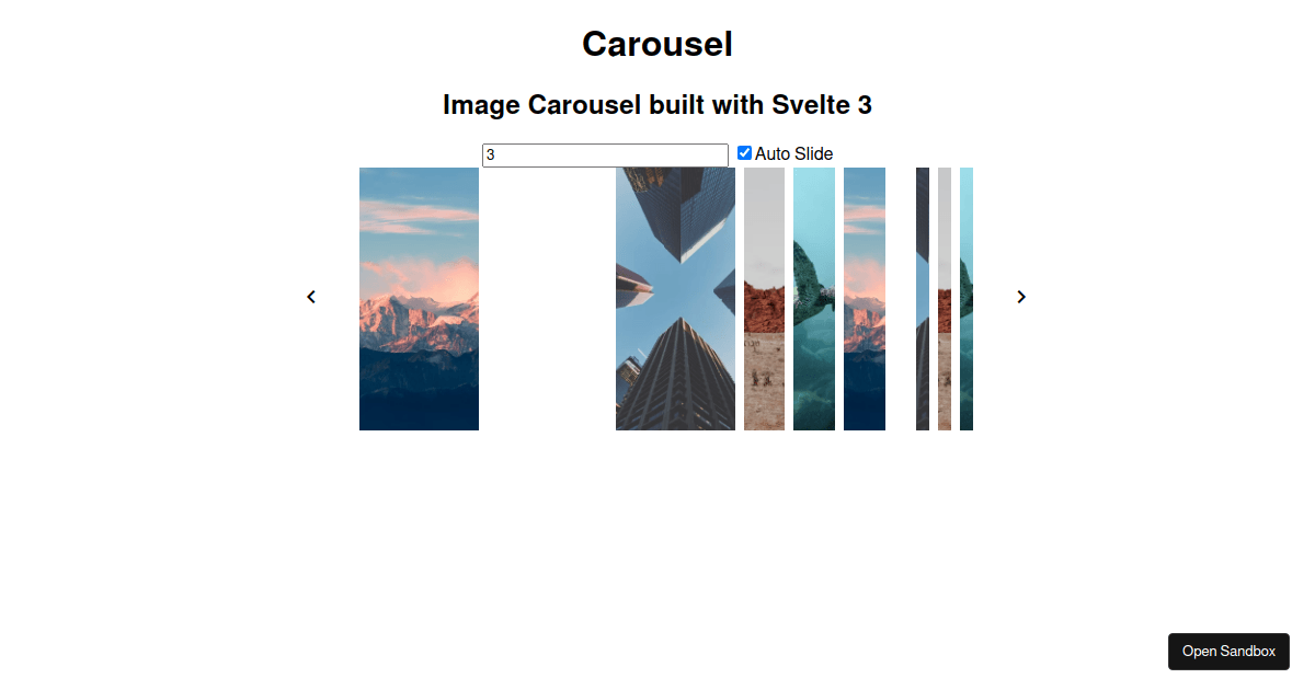 Svelte 3 • Image Carousel - Codesandbox
