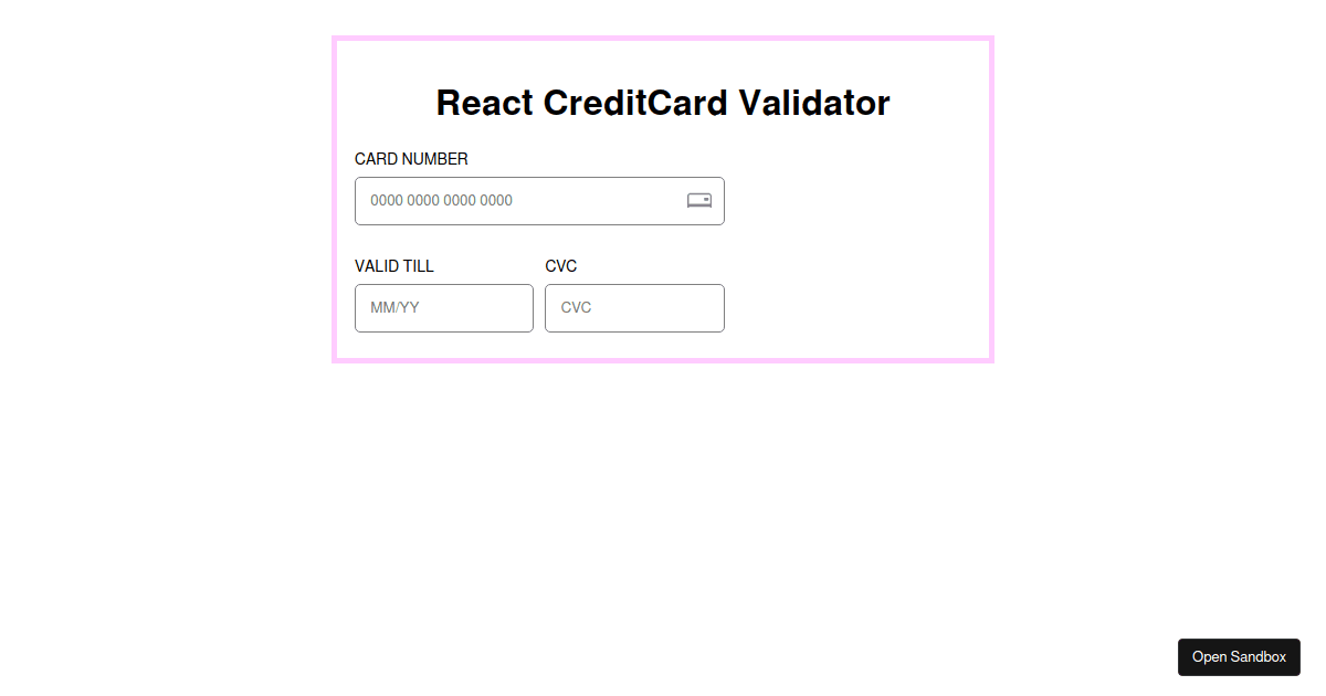 react-creditcard-validator - Codesandbox
