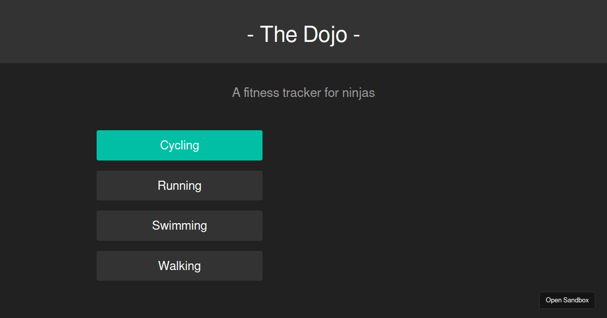 ninja-fitness-tracker-code-along - Codesandbox