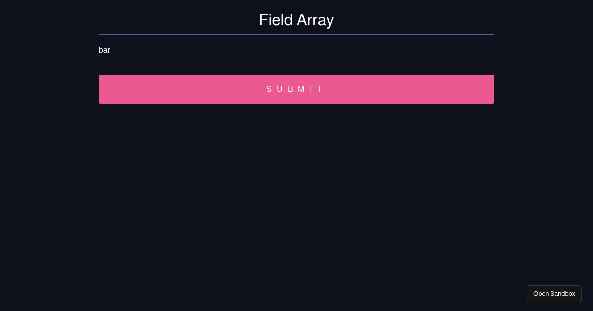 React Hook Form - useFieldArray Template (forked) - Codesandbox